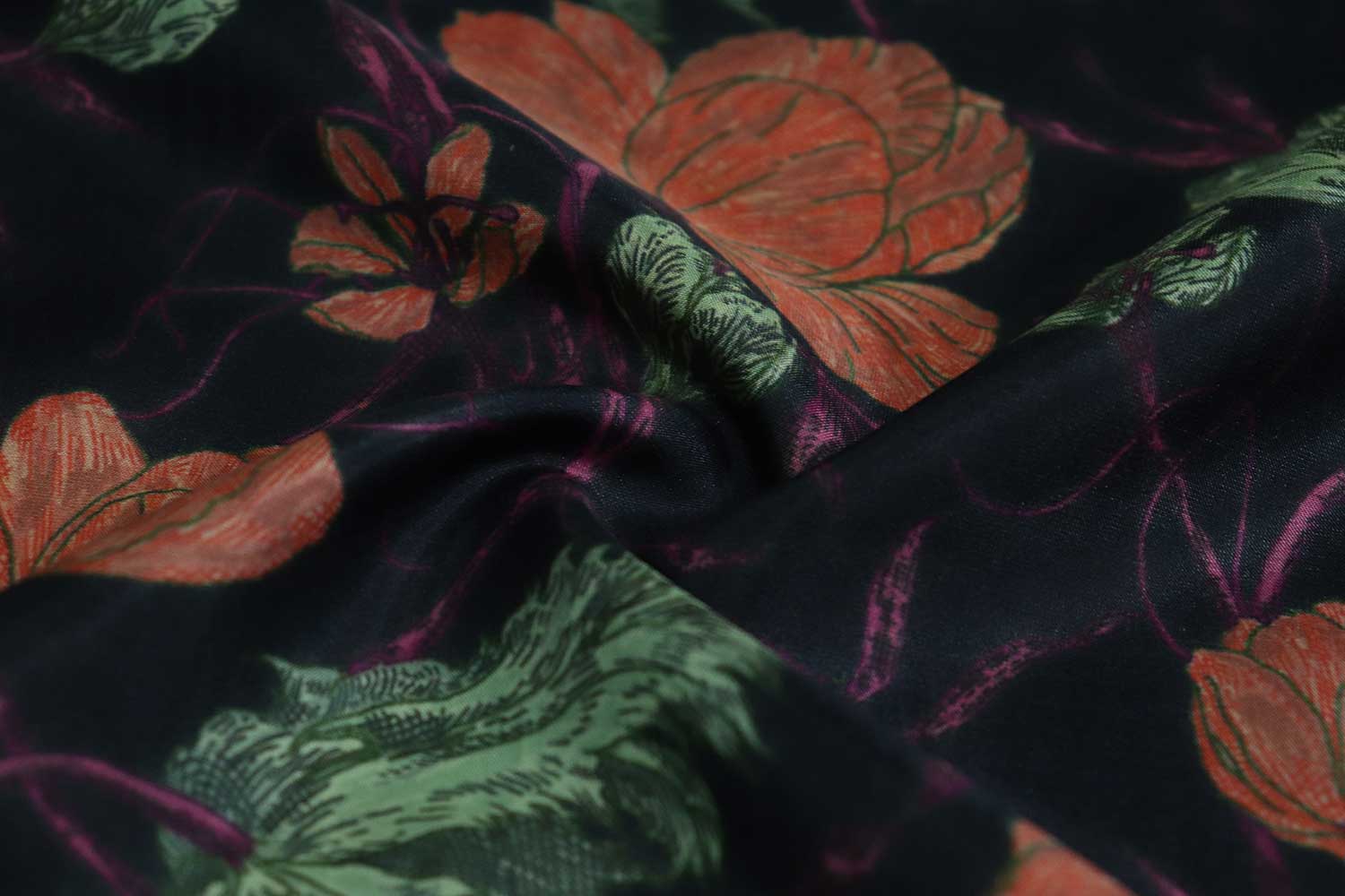 Printed Habutai Silk Fabric-21239422