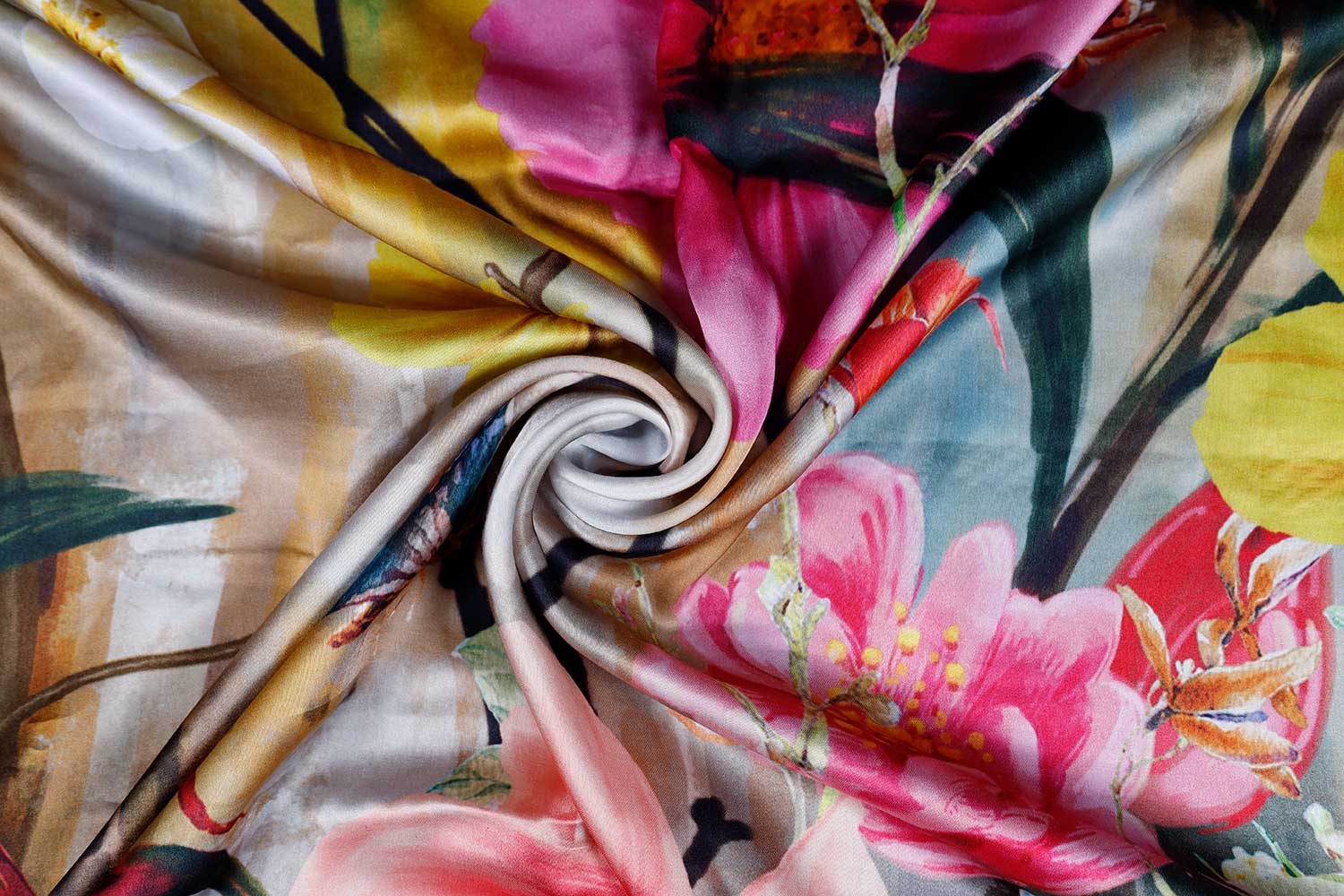 Printed Modal Satin Fabric-5166924