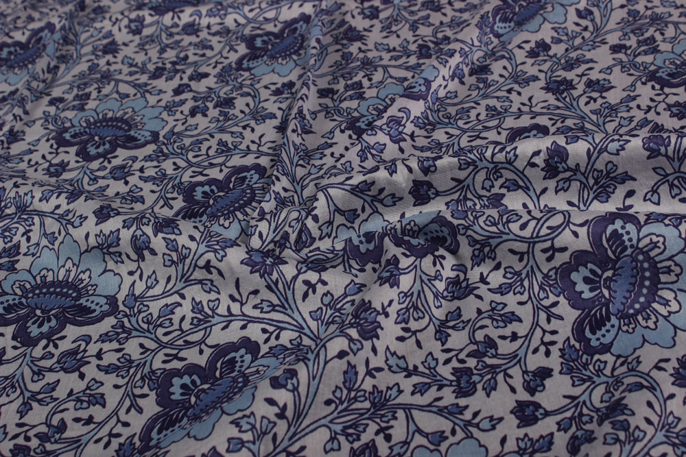 Printed Cotton Silk Fabric-537019